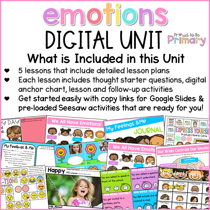 Digital K-2 Emotions Lessons & Social Emotional Learning Activities ...