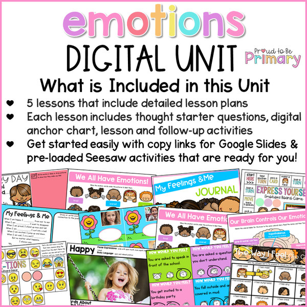 Digital K-2 Emotions Lessons & Social Emotional Learning Activities ...