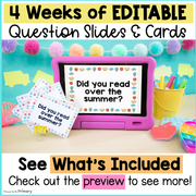 Back to School Question of the Day & Morning Meeting Conversation Star