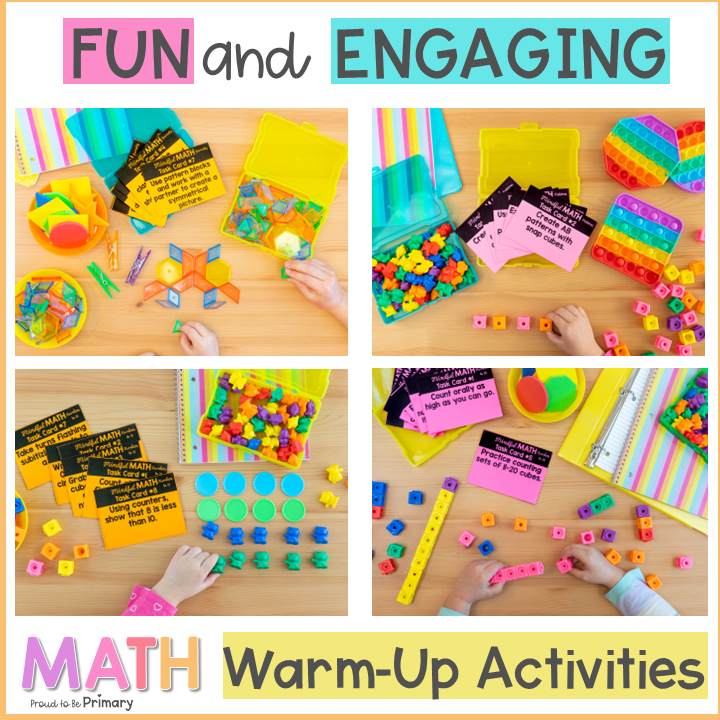 Kindergarten Math Warm-Ups - Daily Math Activity Task Cards – Proud to ...