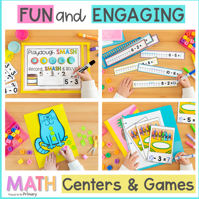 Kindergarten Math Subtraction Within to 10 Practice Word Problems With