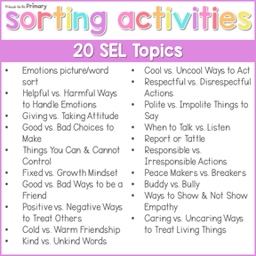 20 Sorting Activities for SEL Lessons