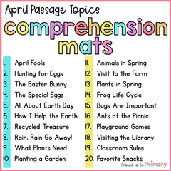 Spring Easter Earth Day Morning Work Reading Comprehension Passages Qu