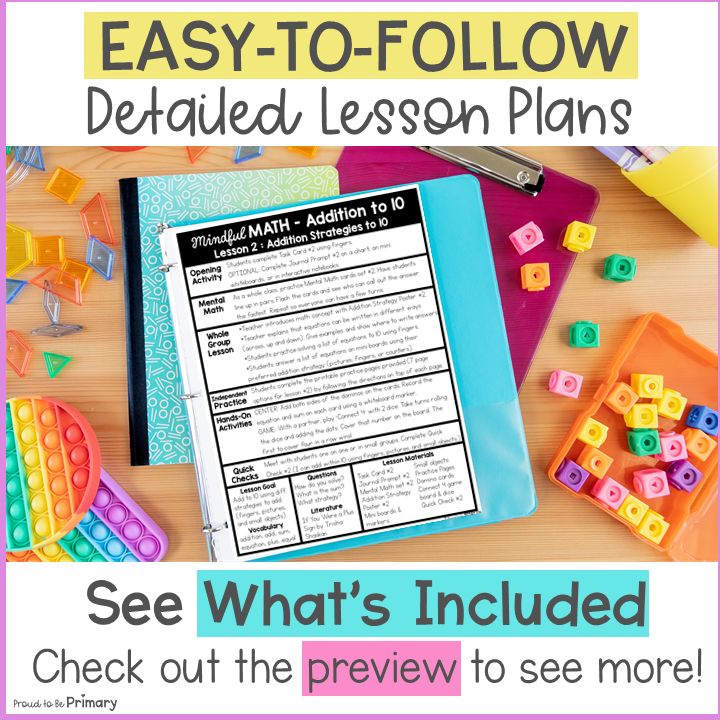 Addition to Ten Math Unit for First Grade – Proud to be Primary