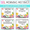 June End of the Year SEL Morning Meeting Slides Activities & Greetings