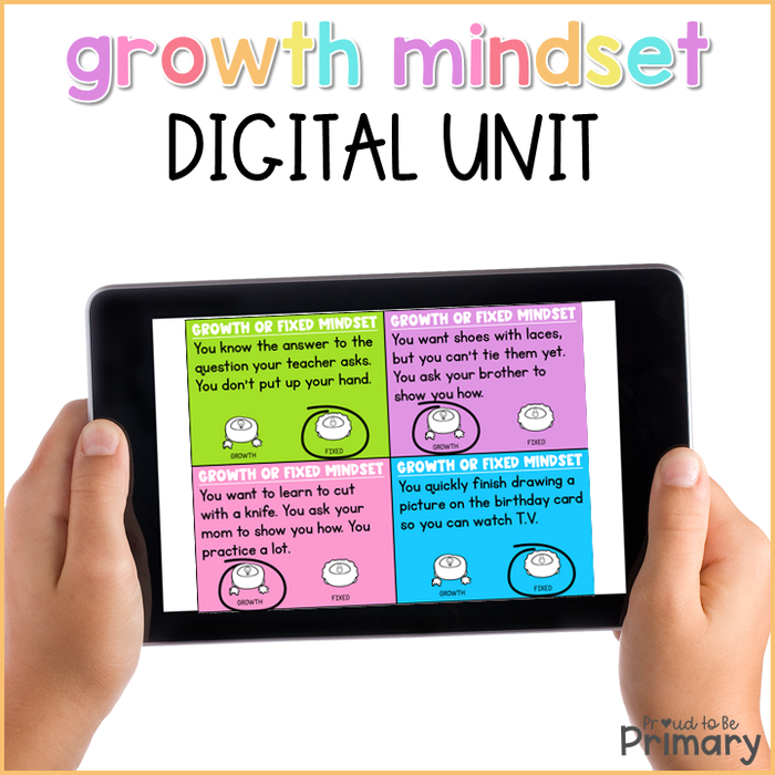Digital Growth Mindset Lessons and Activities K-2 Social Emotional Learning