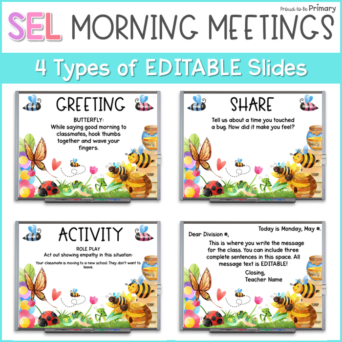 May Spring SEL Morning Meeting Slides Activities, Questions, Greetings