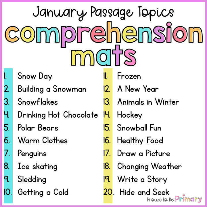 January Reading Comprehension Passages – Proud to be Primary