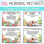 December Christmas Winter SEL Morning Meeting Google Slides Activities