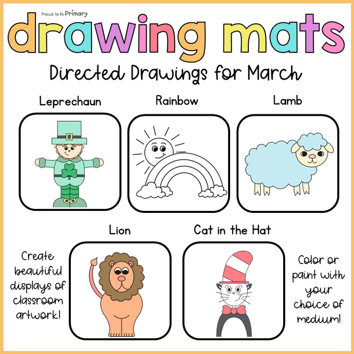 March Spring Directed Drawing - St Patricks Day Leprechaun Dr Seuss