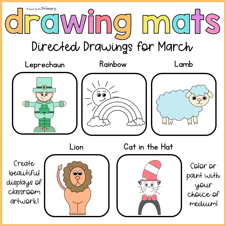 Spring Directed Drawings for March | How to draw a leprechaun, rainbow ...