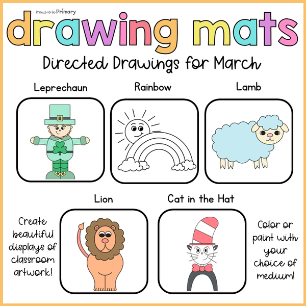 Spring Directed Drawings for March | How to draw a leprechaun, rainbow ...
