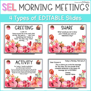 February Valentines Day SEL Morning Meeting Google Slides Activities G