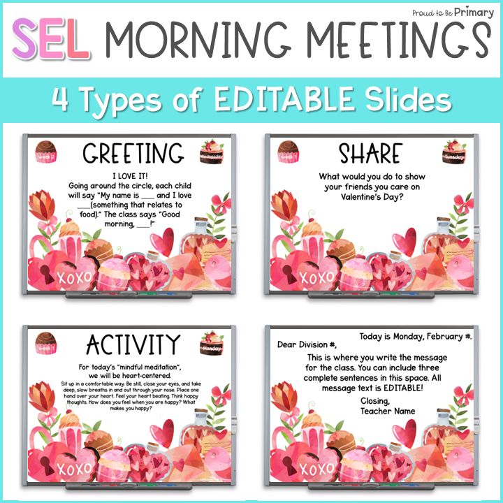 Morning Meeting Slides, Cards, Posters for February – Proud to be Primary