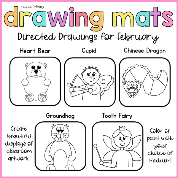 Directed Drawings for February | How to draw Cupid, bear, dragon, grou ...