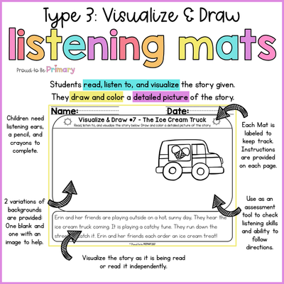 Summer Following Directions & Listening Activities