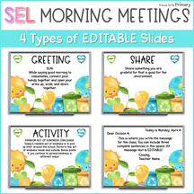 April Spring SEL Morning Meeting Slides Activities and Questions