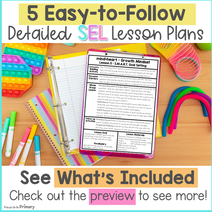 Growth Mindset Activities, Posters & Bulletin Board + SMART Goal Setti