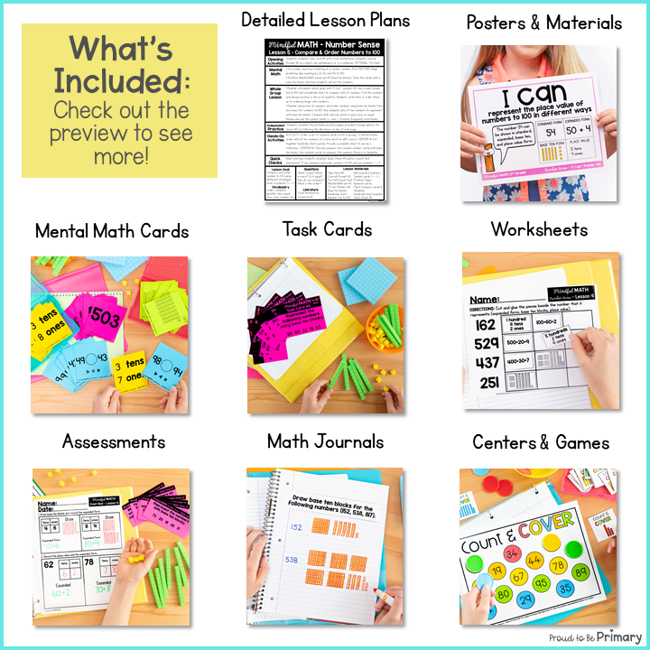 Number Sense (Numbers to 100 & 1000) Second Grade Mindful Math – Proud ...