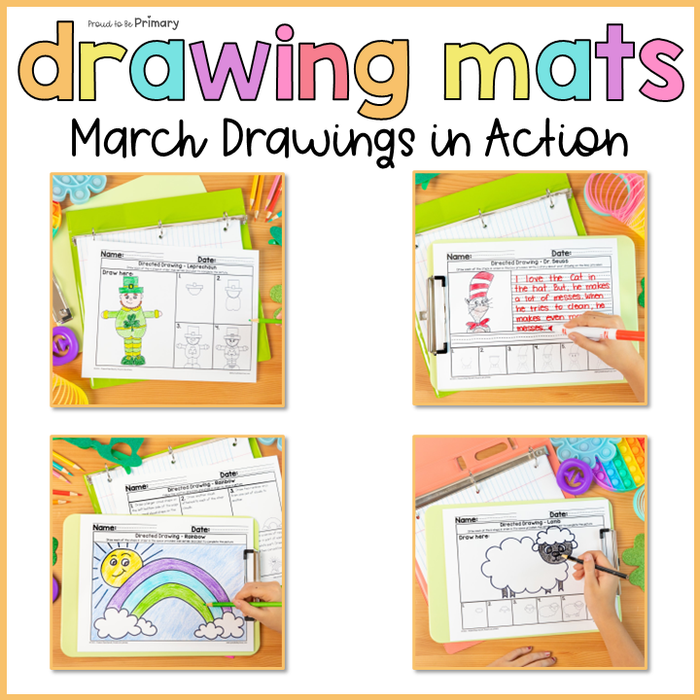March Spring Directed Drawing - St Patricks Day Leprechaun Dr Seuss