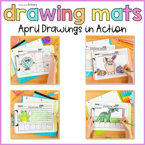 April Spring Directed Drawing - Easter Bunny, Earth Day, Frog, Ladybug