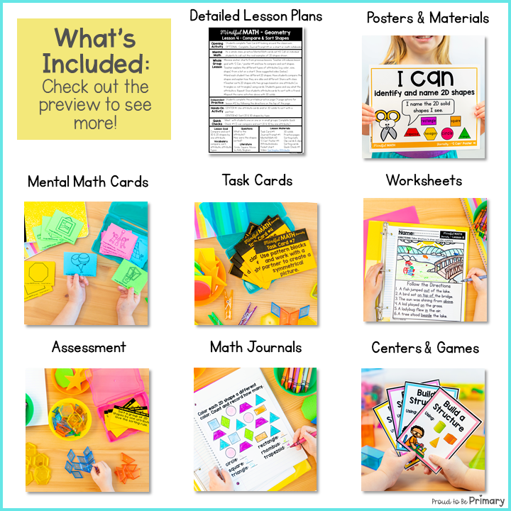 Geometry - 2D Shapes & 3D Solids Kindergarten Mindful Math – Proud to ...