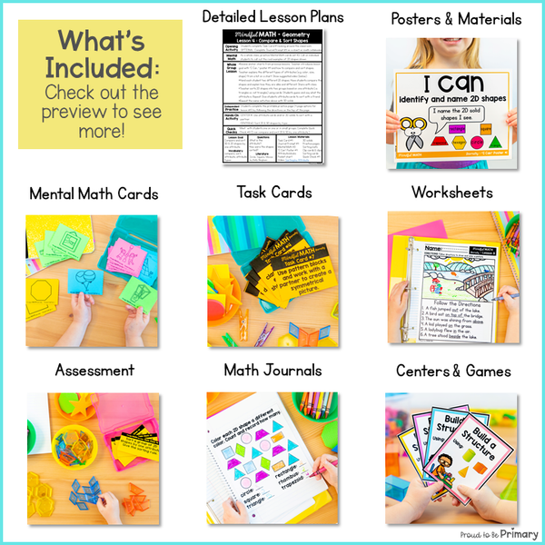 Geometry - 2D Shapes & 3D Solids Kindergarten Mindful Math – Proud to ...