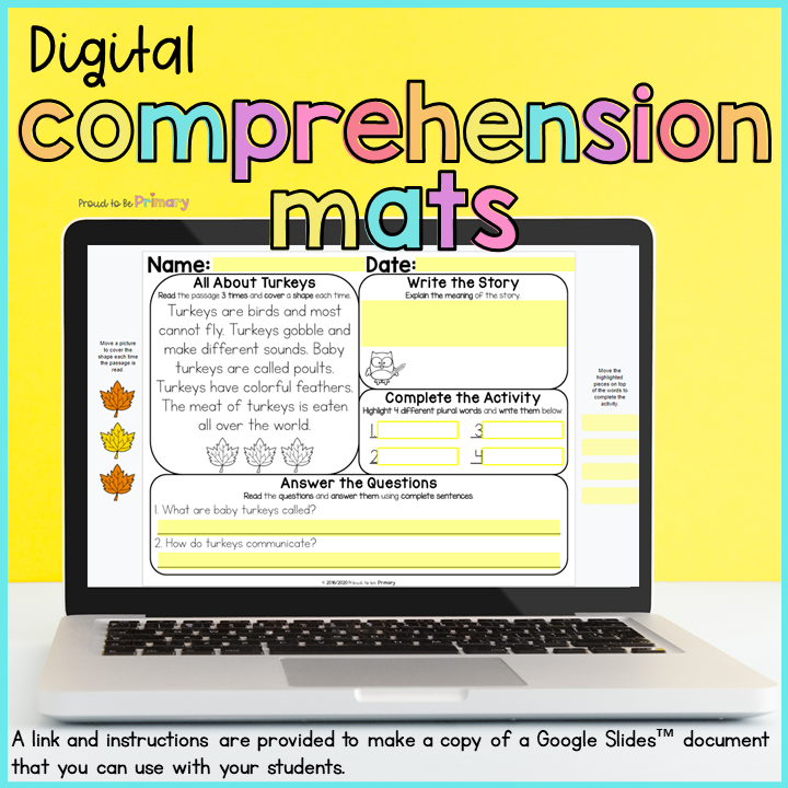 November Reading Comprehension Passages – Proud to be Primary