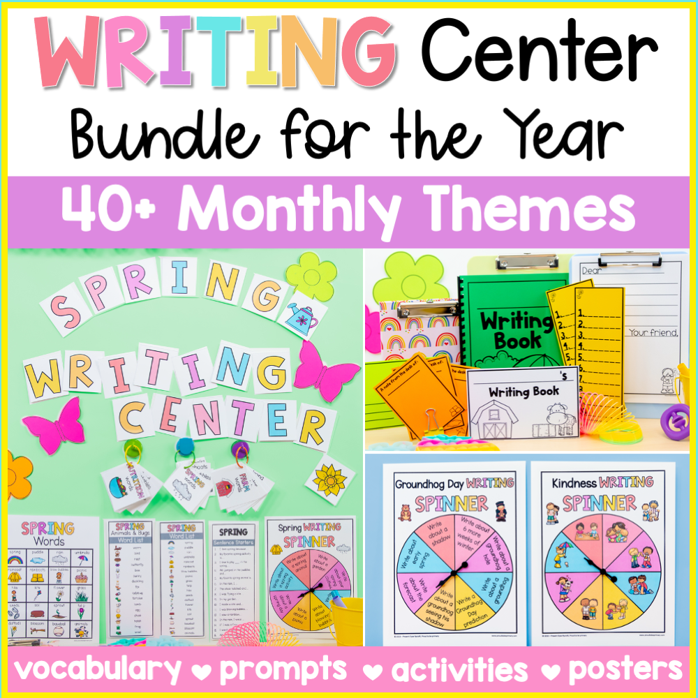 Writing Center Bundle for K, 1st and 2nd Grade Classrooms – Proud to be ...