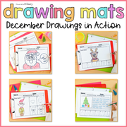 Christmas Directed Drawing -Reindeer Elf Gingerbread Santa Claus Tree