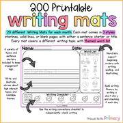 Writing Prompts Practice Mats BUNDLE