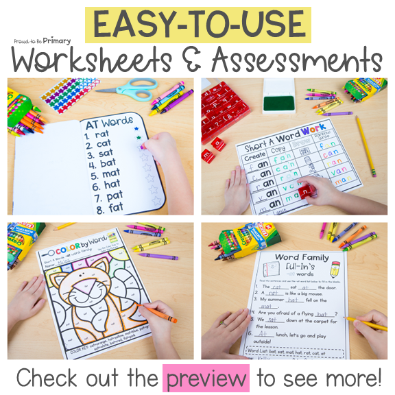 Word Family Short Vowel CVC and CVCC Activities for Kids – Proud to be ...