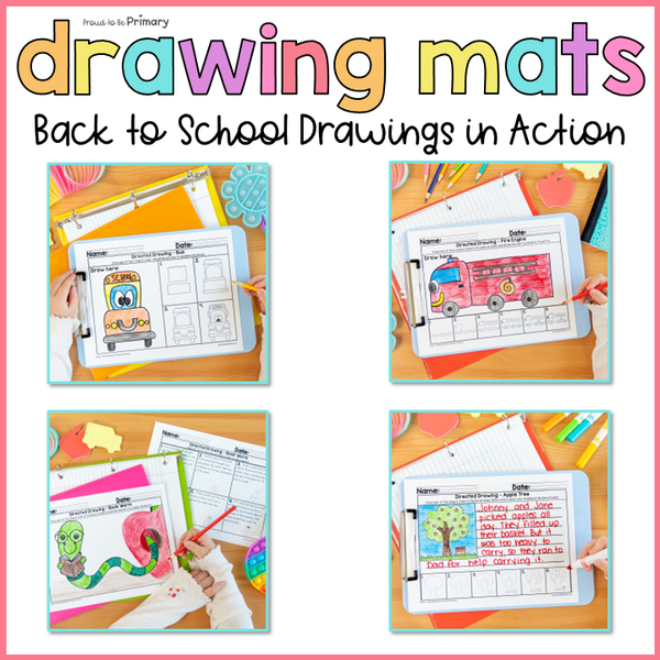 Back to School Fall Directed Drawings | how to draw a bus, boy, girl ...