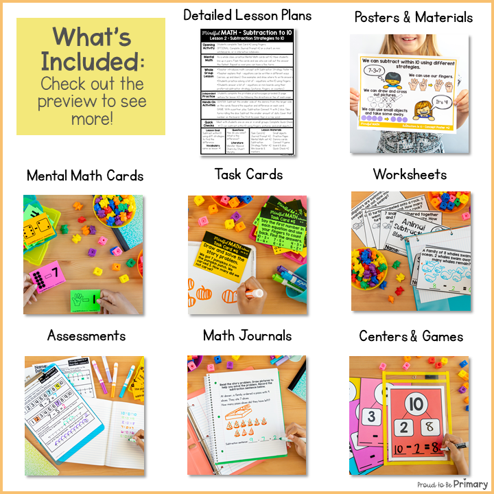 Subtraction to 10 - First Grade Mindful Math – Proud to be Primary