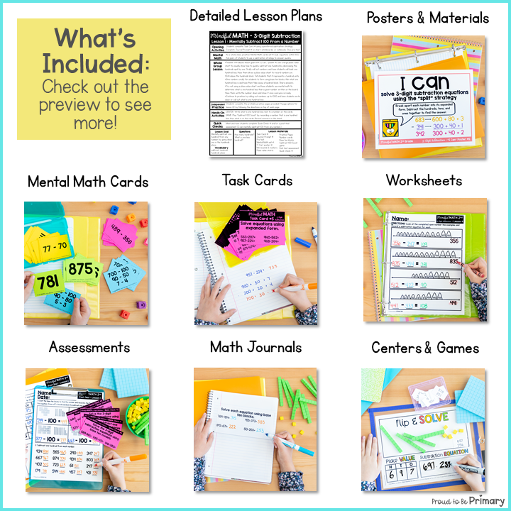 Three-Digit Subtraction Math Unit for Second Grade – Proud to be Primary