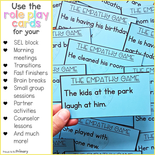 Social Skills Role Play Scenario Task Cards - Social Emotional SEL Gro