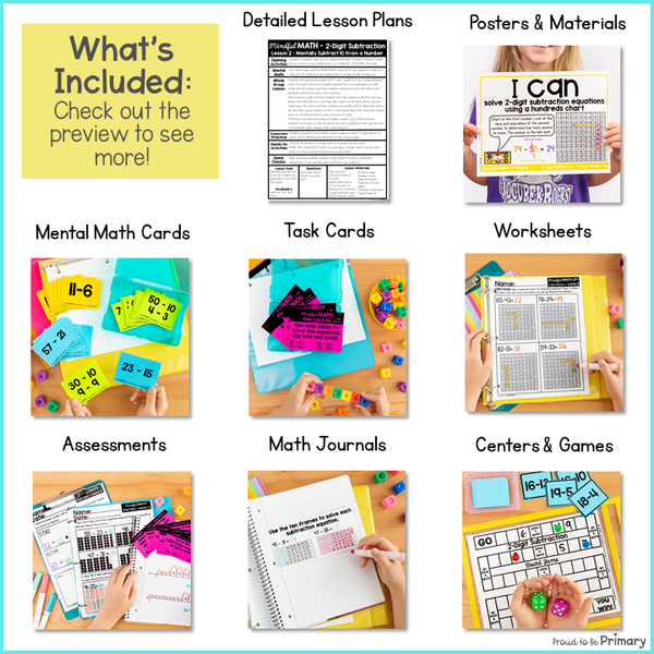 Two-Digit Subtraction Math Unit for Second Grade – Proud to be Primary