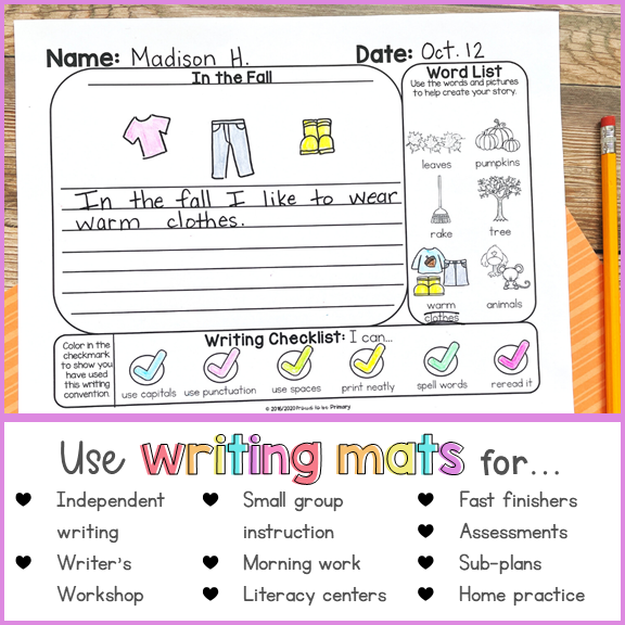 Writing Prompts Practice for October – Proud to be Primary