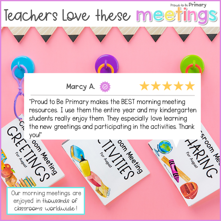 Morning Meeting Slides, Cards, & Posters for Back to School – Proud to ...