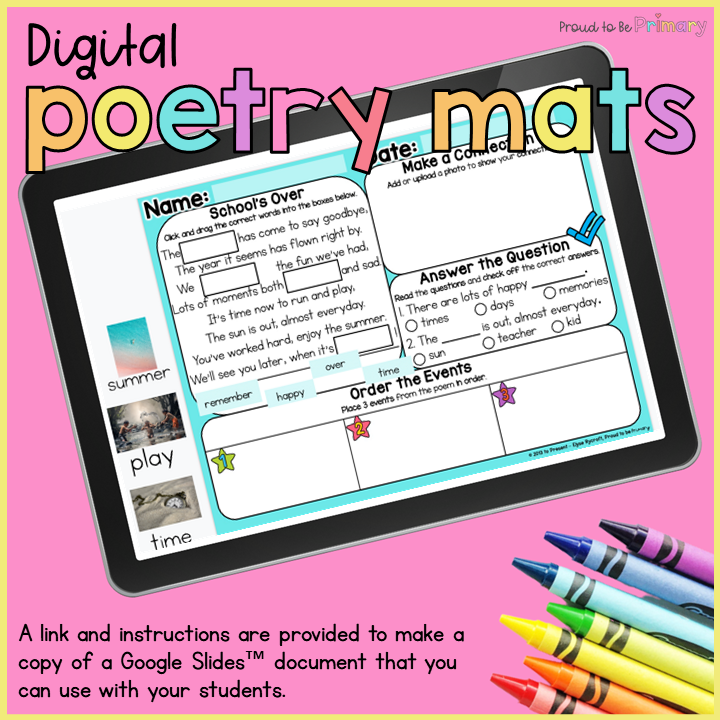 Poem of the Week Poetry Activity Mats Bundle – Proud to be Primary