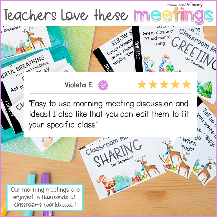 Morning Meeting Slides, Cards, Posters for December – Proud to be Primary