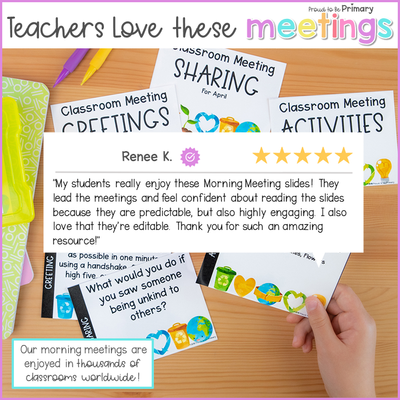 April Spring SEL Morning Meeting Slides Activities and Questions