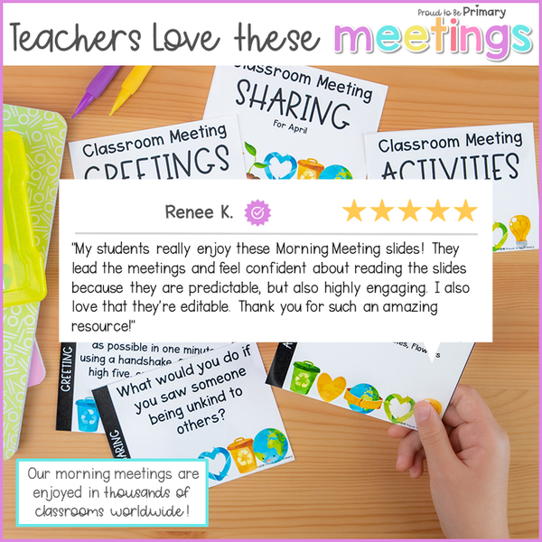 April Spring SEL Morning Meeting Slides Activities and Questions