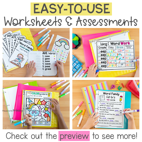 Long Vowel Word Family Activities Bundle – Proud to be Primary