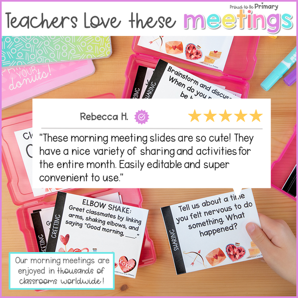 Morning Meeting Slides, Cards, Posters for February – Proud to be Primary