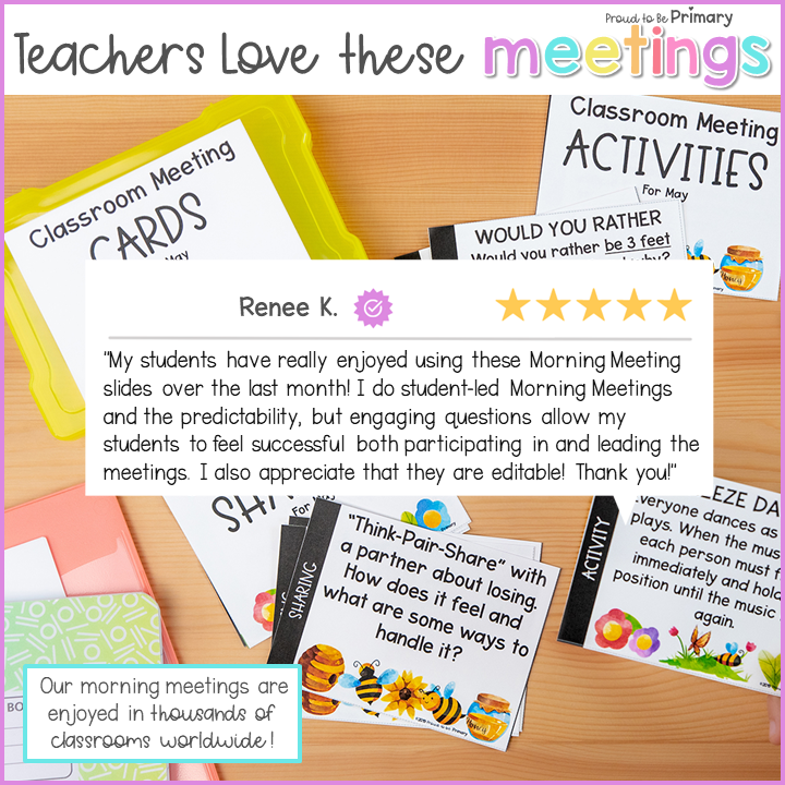 Morning Meeting Slides & Cards for May – Proud to be Primary