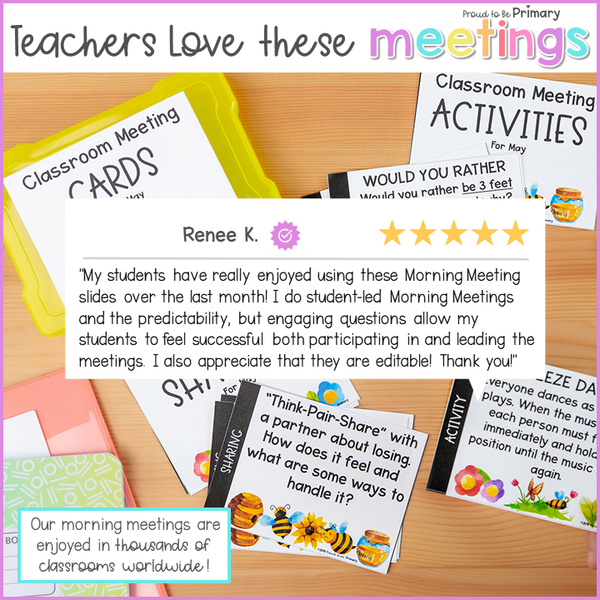 Morning Meeting Slides & Cards for May – Proud to be Primary