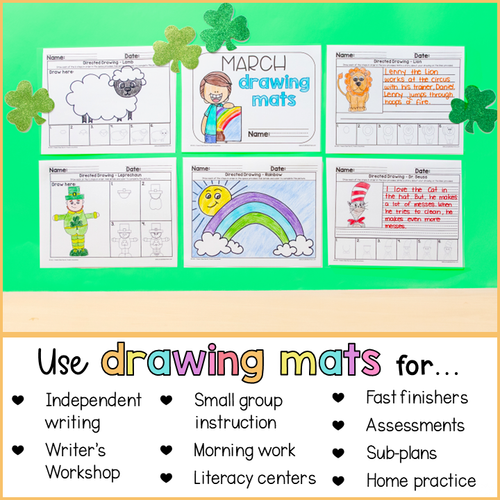 March Spring Directed Drawing - St Patricks Day Leprechaun Dr Seuss