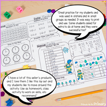 March Math Review Worksheets for First Grade