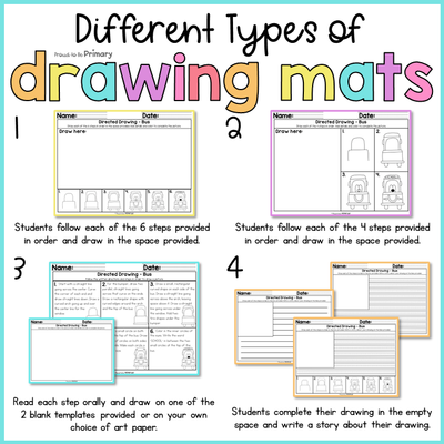 Directed Drawing Art & Writing Activities Bundle + Free Calendar